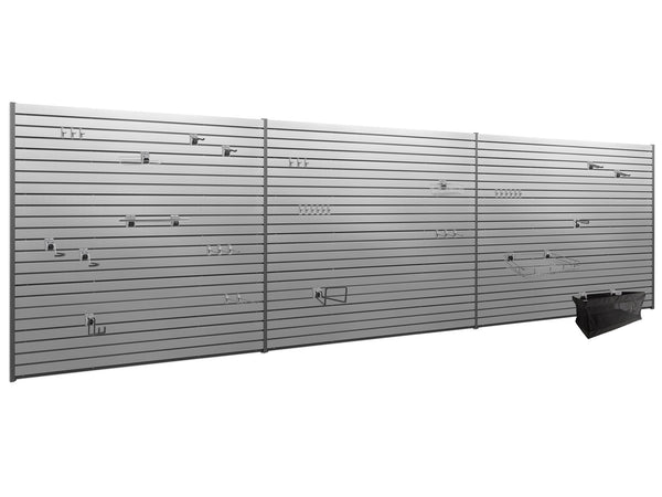 120 SQ. FT. PVC Slatwall with 40-Piece Accessory Kit with Locking Mech ...