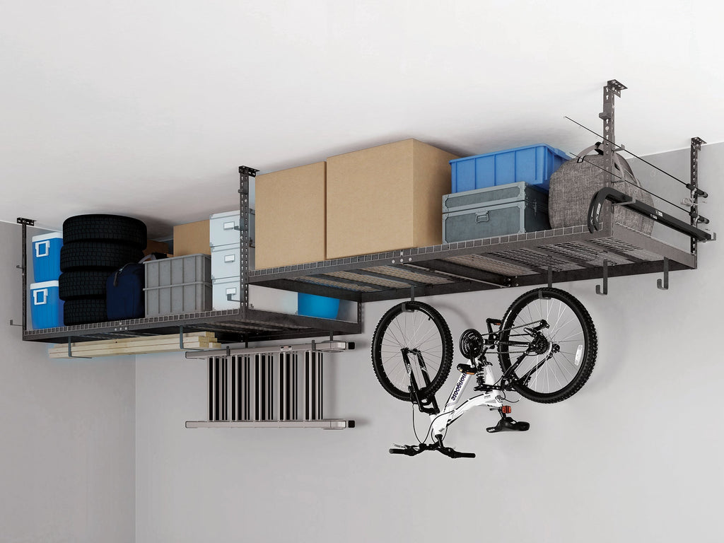 VersaRac 4 ft. x 8 ft. Adjustable Overhead Rack - Grey - US Trade Store